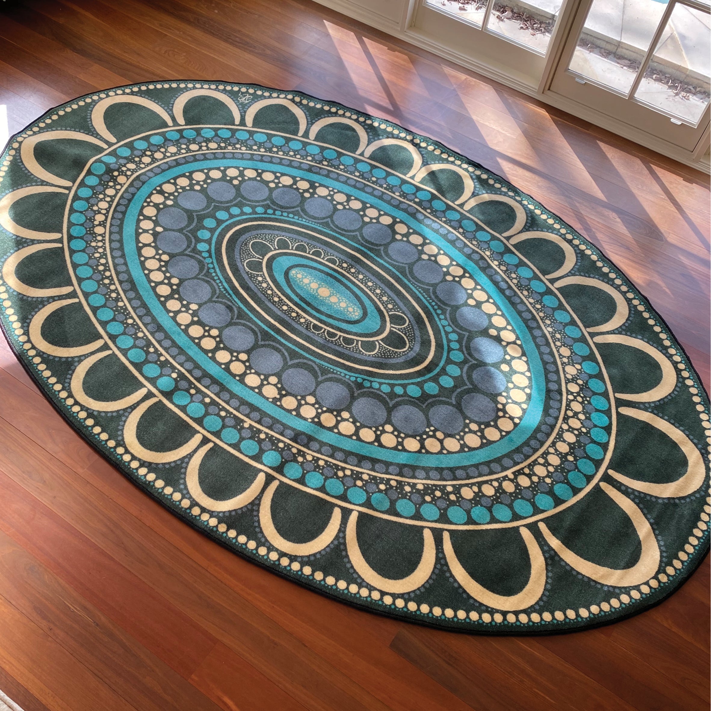 Yarning Oval Indigenous Rug – Rugoo